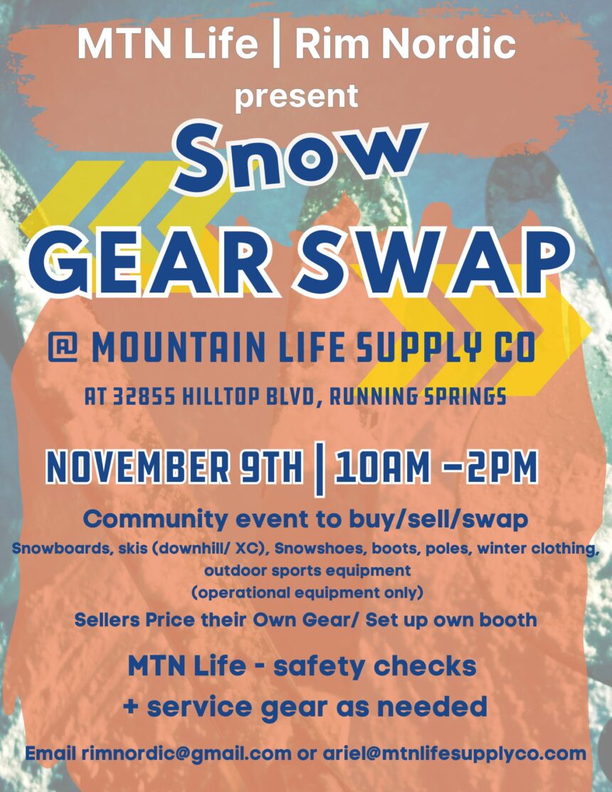 Snow Gear Swap at Mountain Life Supply Co. - I Love Lake Arrowhead